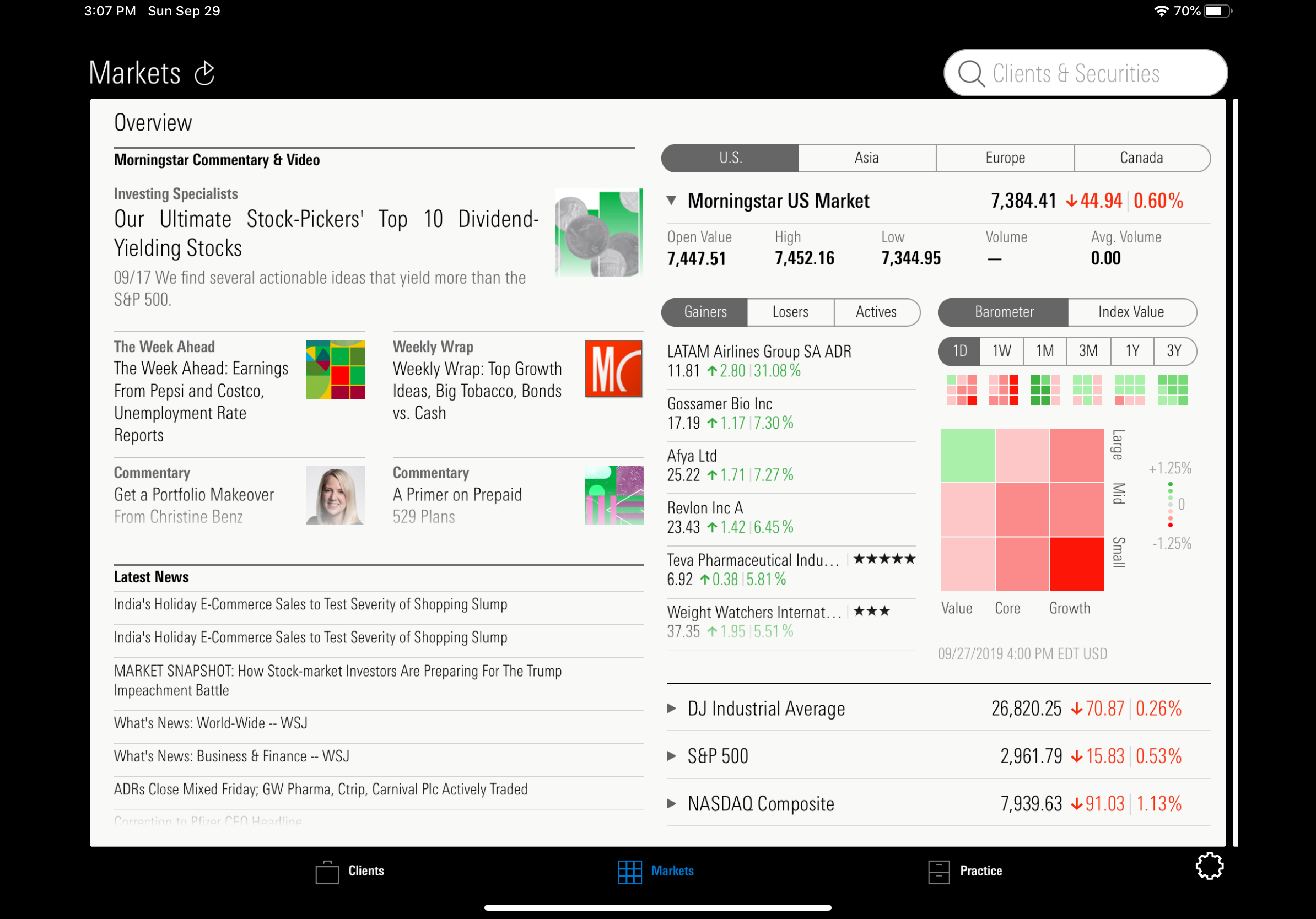 Morningstar for Advisors iPad App | Timothy Mills